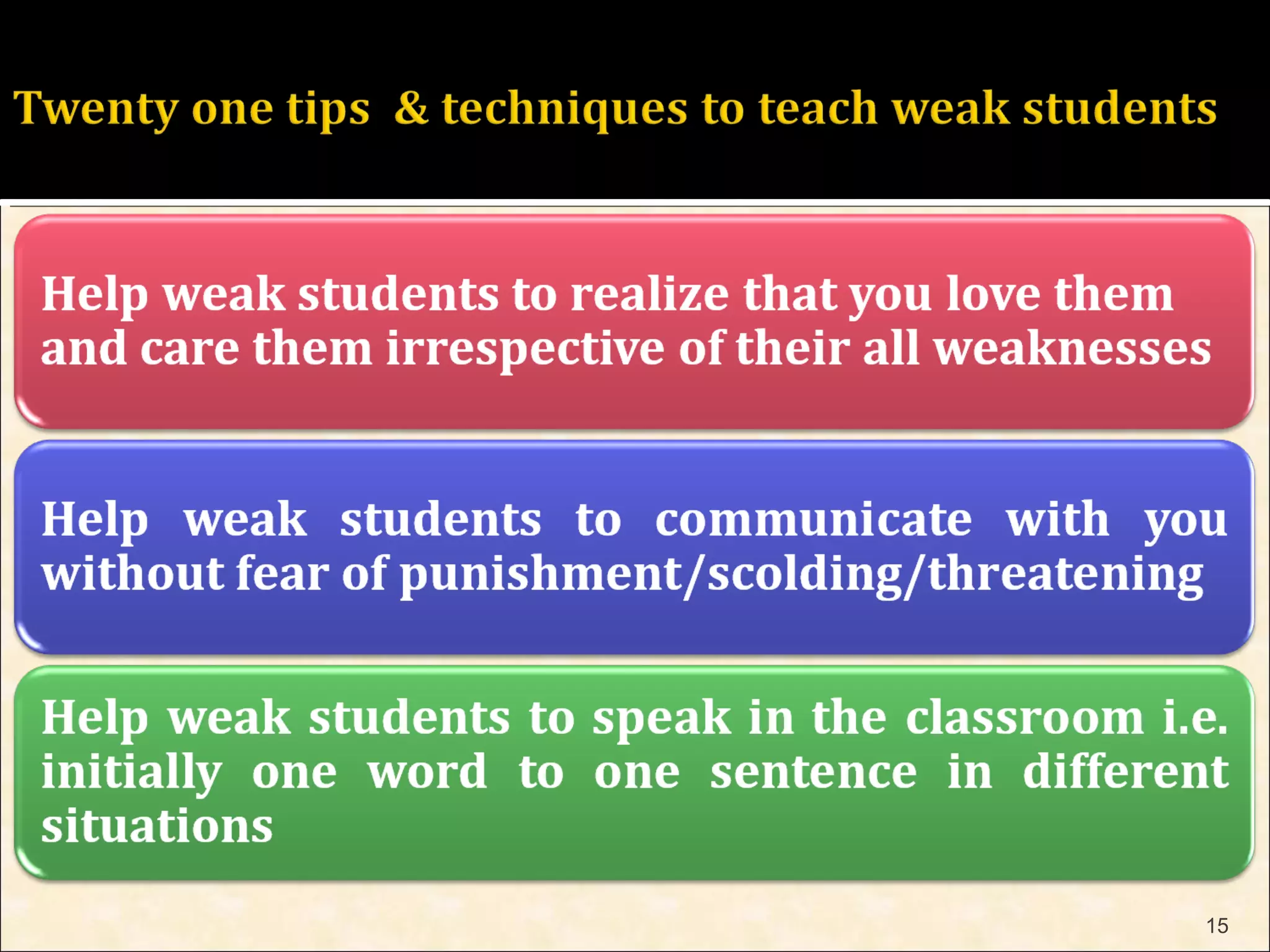 How to teach weak students | PPT