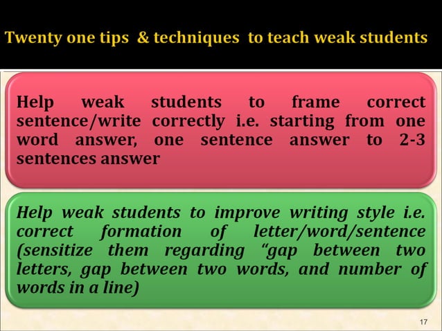 How to teach weak students | PPT