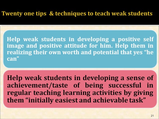 How to teach weak students | PPT