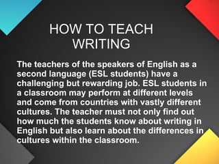 How to teach writing | PPT