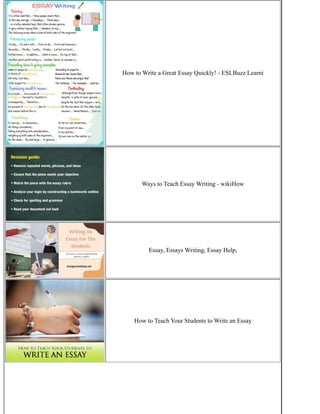 How To Teach Writing An Essay | PDF