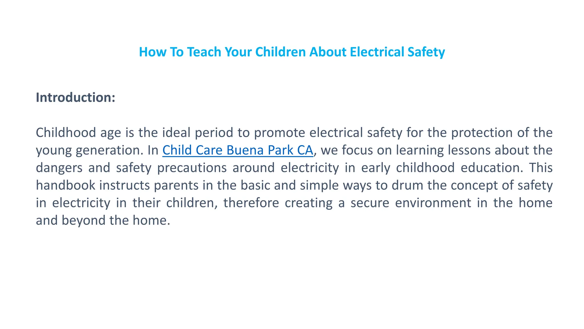 How To Teach Your Children About Electrical Safety | PPTX