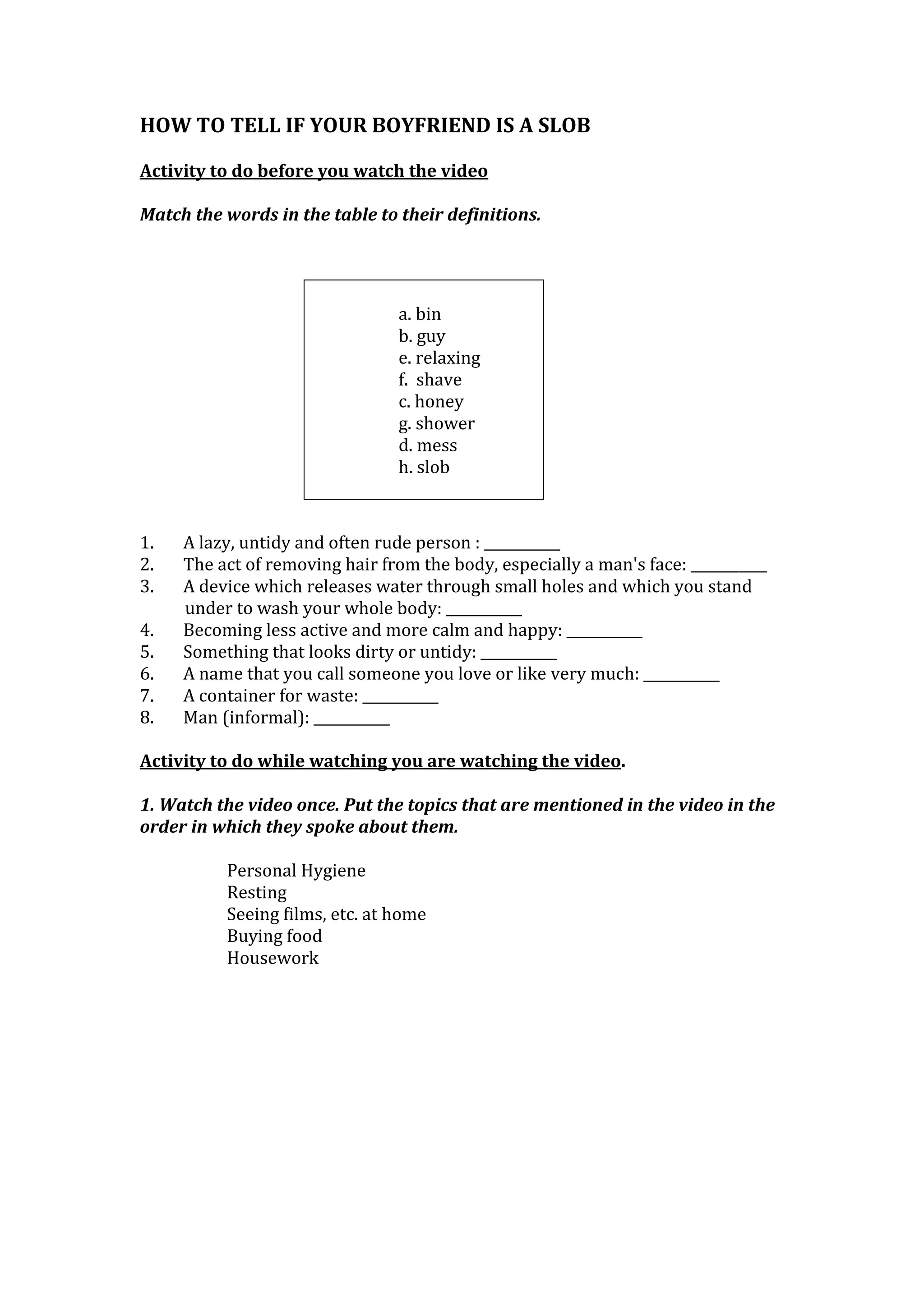 How to tell if your boyfriend is a slob | DOCX