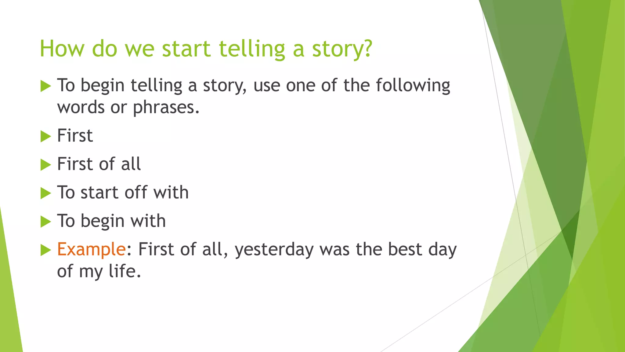 How to tell stories | PPTX