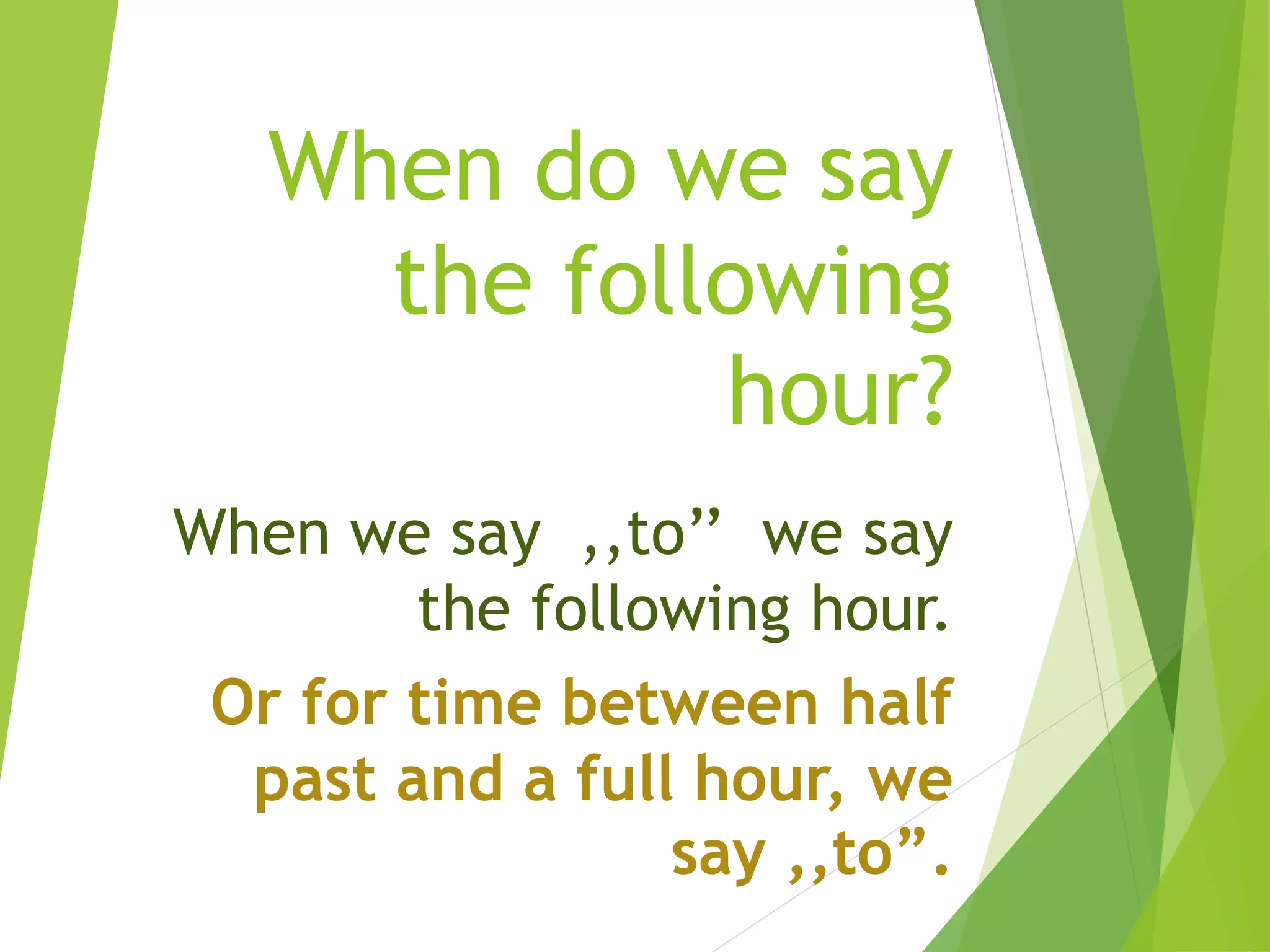 How to tell the time in English | PPTX