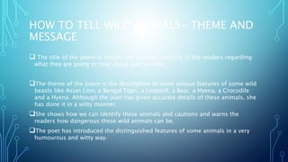 How to Tell Wild Animals | PPT