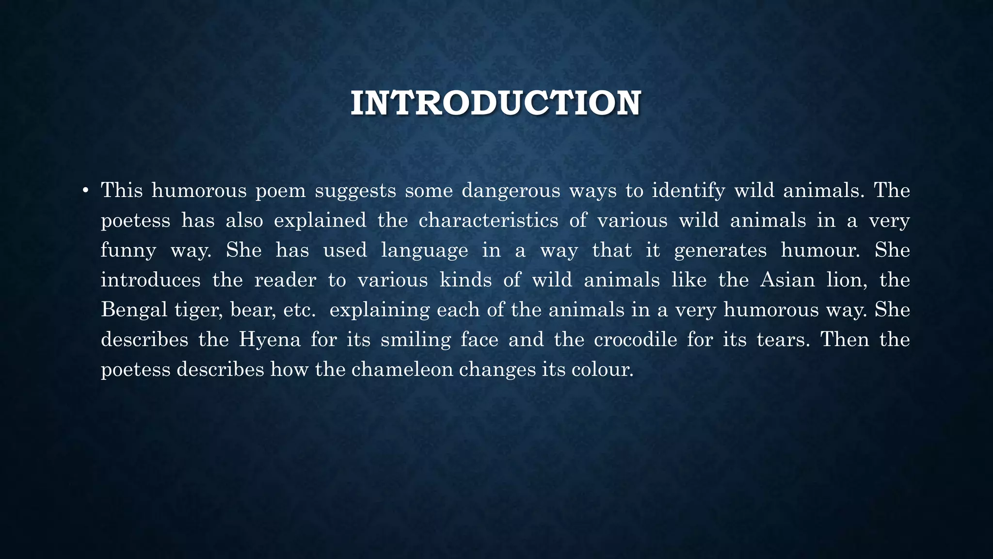 HOW TO TELL WILD ANIMALS Module 1.pptx