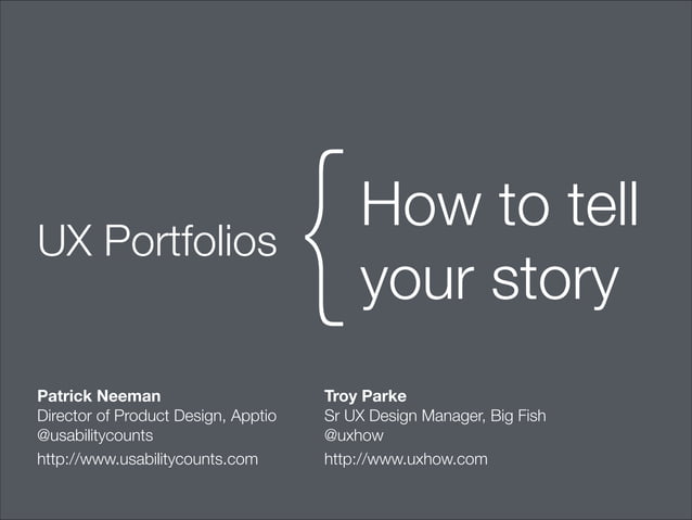 UX Portfolios: How to tell your story | PDF