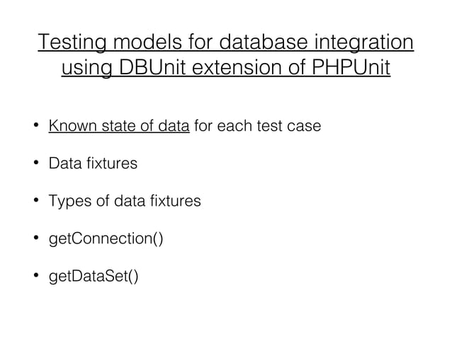How to test models using php unit testing framework? | PPT