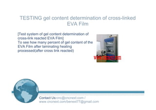 Howto test properties of glass laminating eva interlayer film | PPT