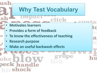 How to test vocabulary | PPTX