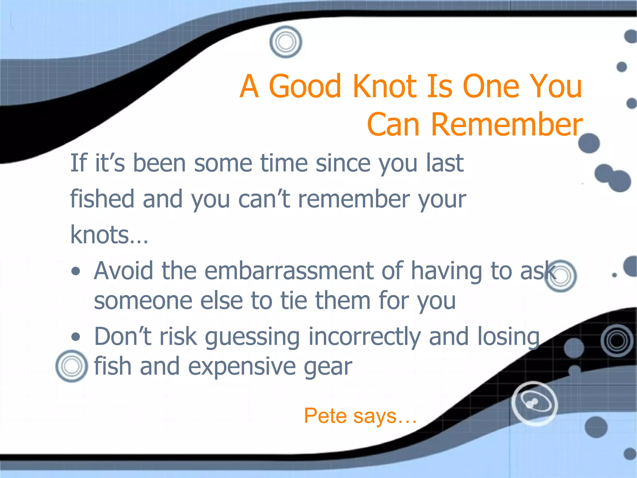 How To Tie Fishing Knots | PPT