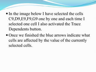 HOW TO TRACE PRECEDENTS AND DEPENDENTS IN EXCEL.pptx
