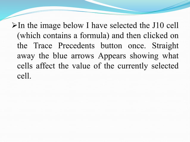 HOW TO TRACE PRECEDENTS AND DEPENDENTS IN EXCEL.pptx