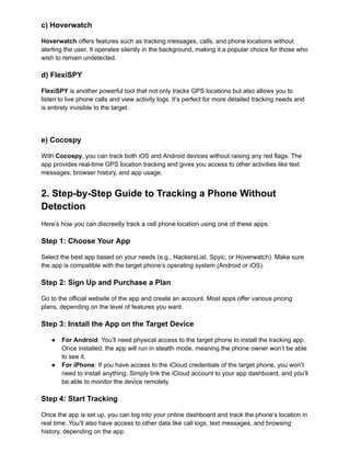 How to Track a Cell Phone Location Without Them Knowing | PDF
