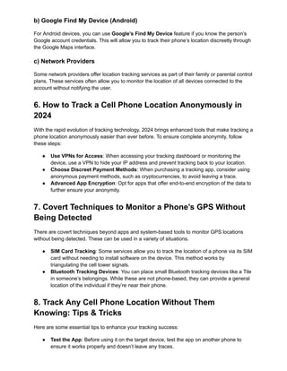 How to Track a Cell Phone Location Without Them Knowing | PDF