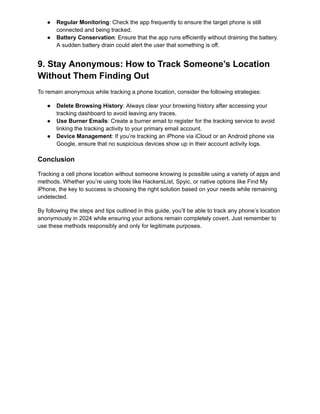 How to Track a Cell Phone Location Without Them Knowing | PDF