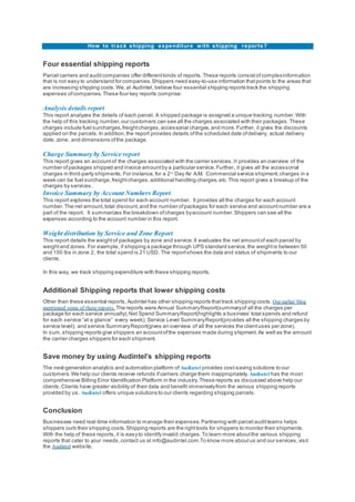 How to track shipping expenditure with shipping reports | DOCX