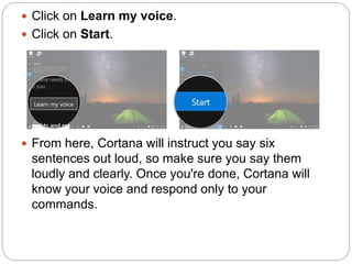 How to train cortana to respond to your voice | PPT