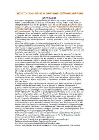 How to train medical students to write answers | PDF