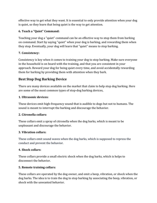 How to Train Your Dog to Stop Barking | PDF