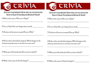 How to Train Your Dragon - Trivia | PPT