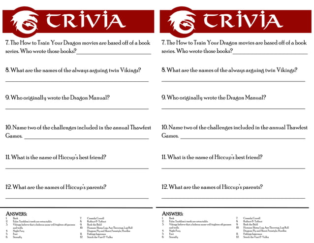 How to Train Your Dragon - Trivia | PPT