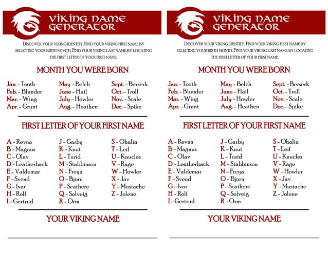 How to Train Your Dragon - Viking Name Generator | PDF