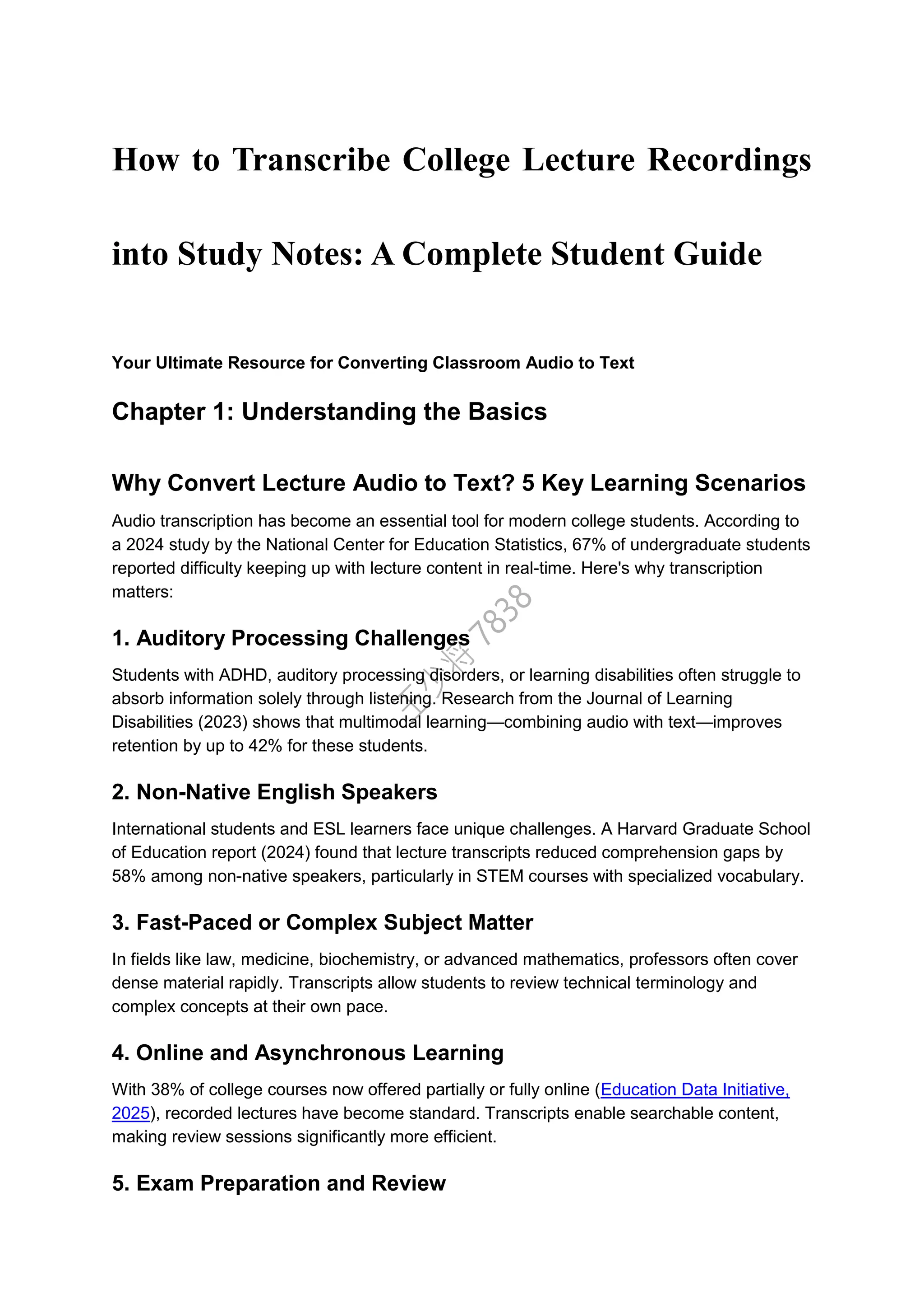 How to Transcribe College Lecture Recordings into Study Notes: A ...