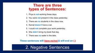 How to transform positive sentence into negative sentence | PPTX