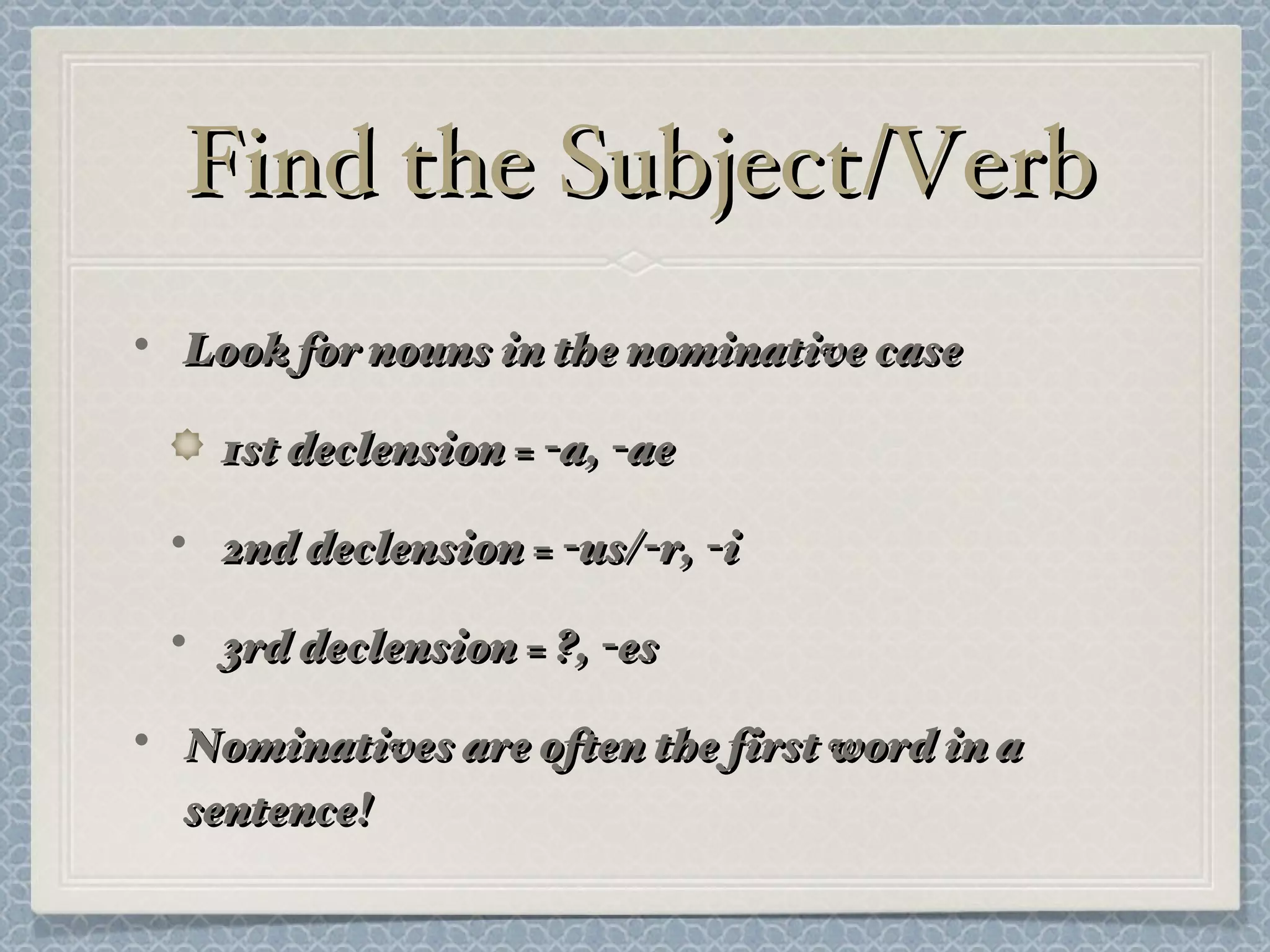 How to translate a basic latin sentence (1) | PPT