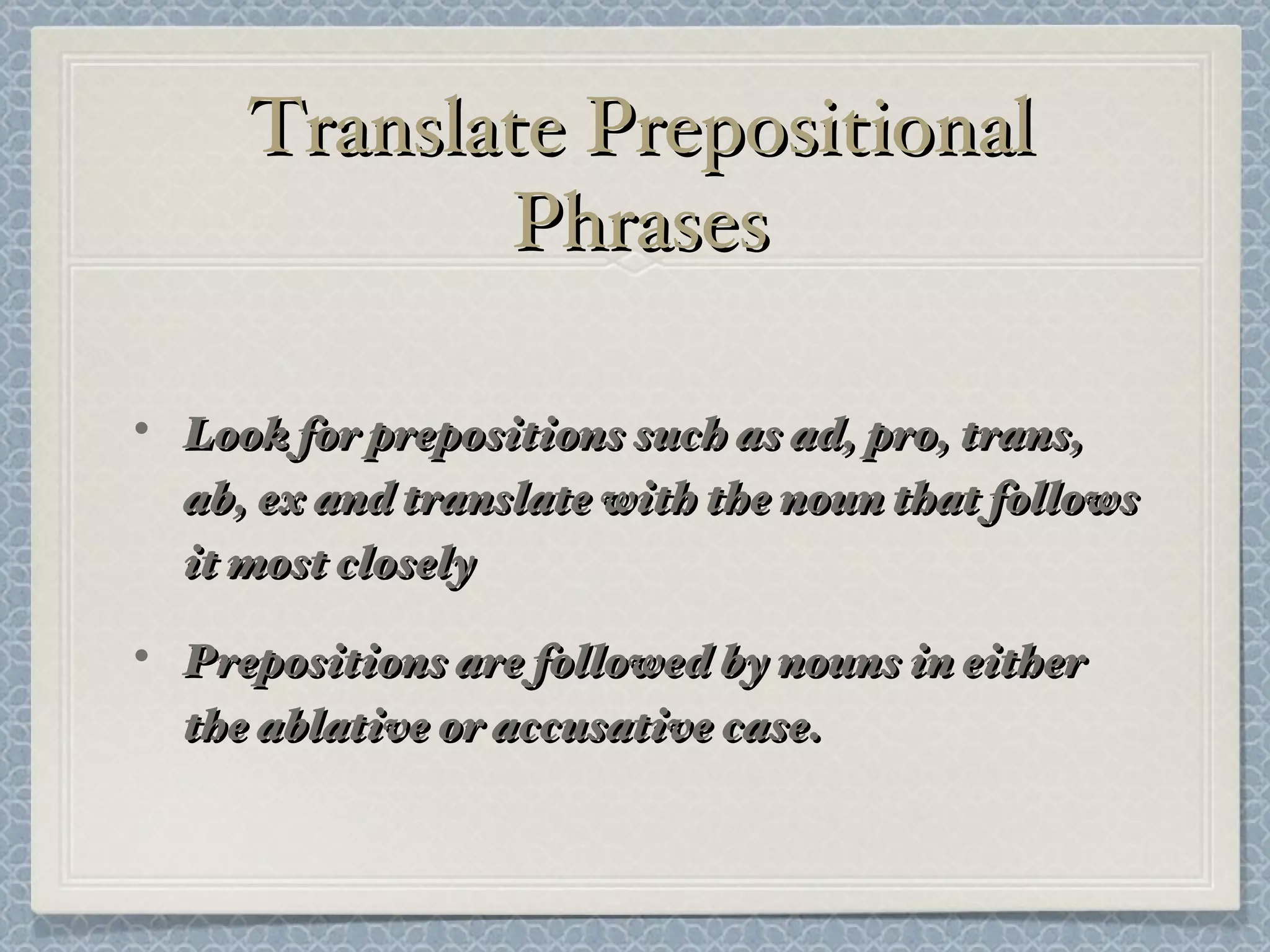 How to translate a basic latin sentence (1) | PPT