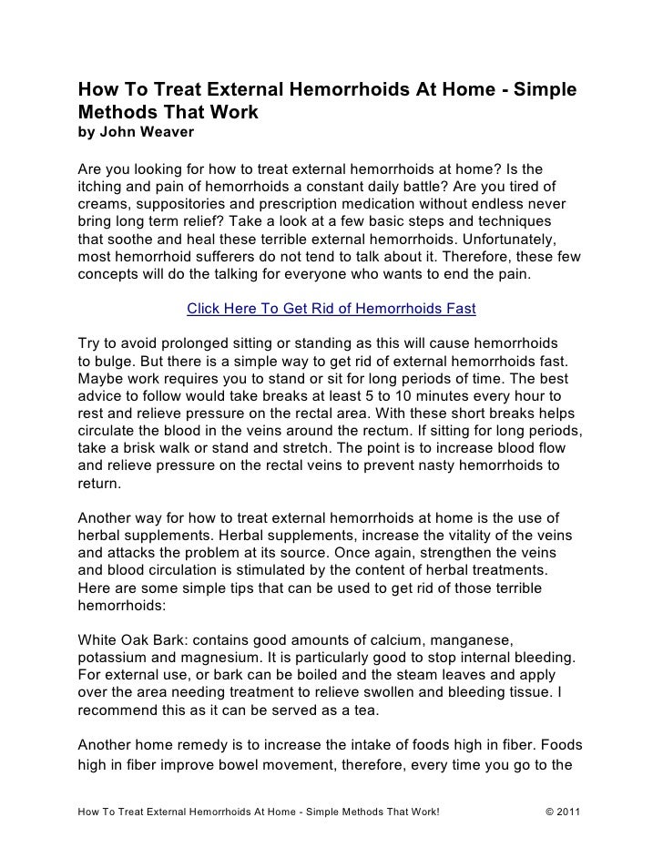 External Hemorrhoids Treatment At Home
