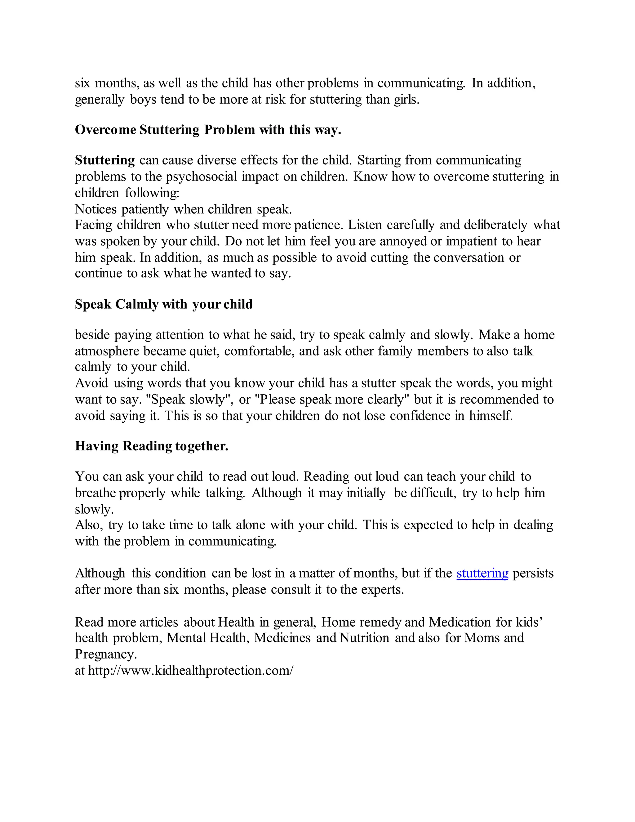 How to treat stuttering child naturally | DOCX