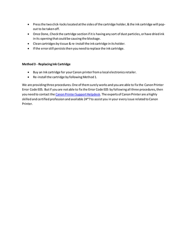 HOW TO TROUBLESHOOT CANON ERROR CODE E05? | PDF