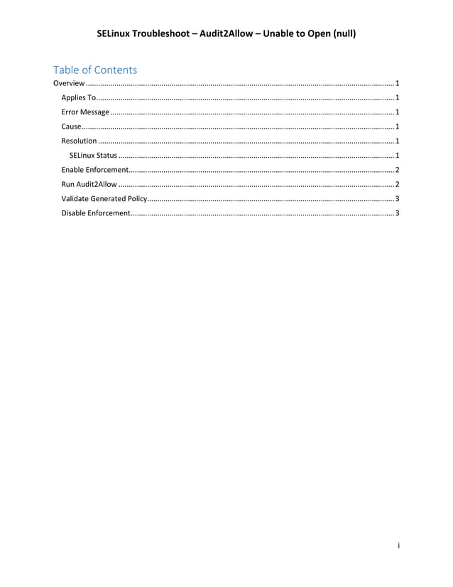 How To Troubleshoot Selinux Audit2allow Unable To Open Null Pdf