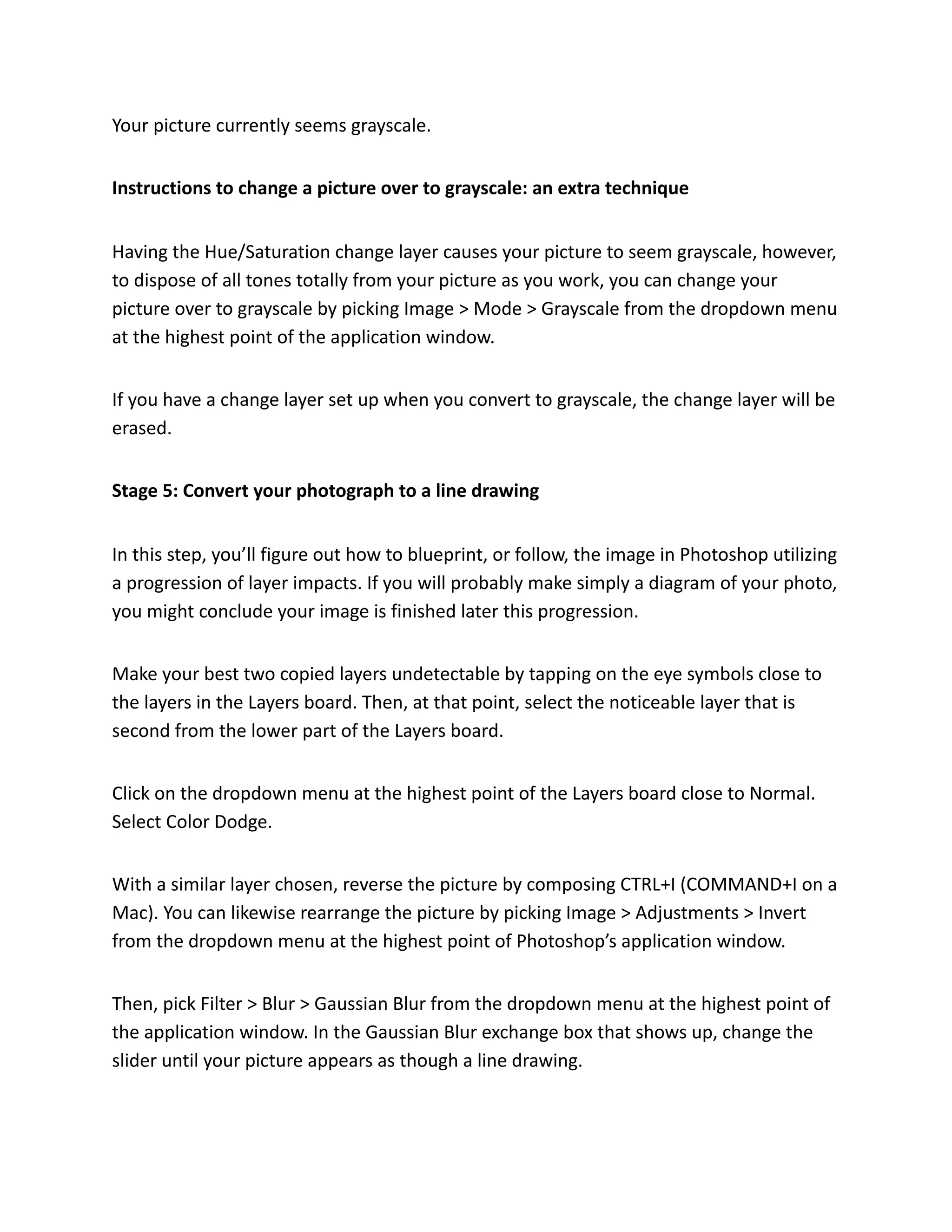 How to Turn a Picture Into a Line Drawing in Photoshop | PDF