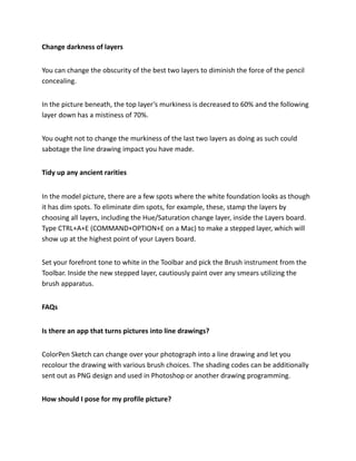 How to Turn a Picture Into a Line Drawing in Photoshop | PDF