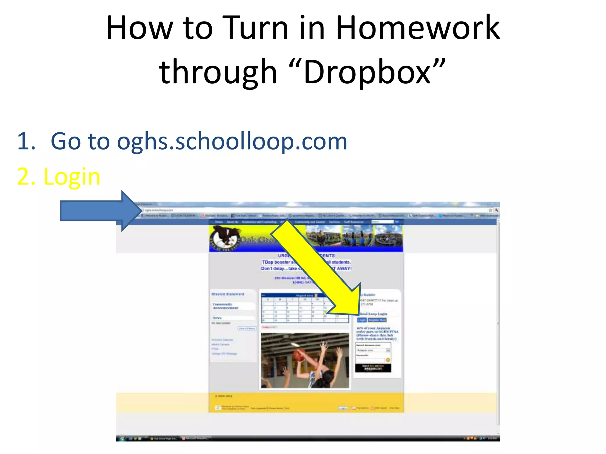 How to turn in homework through | PPT