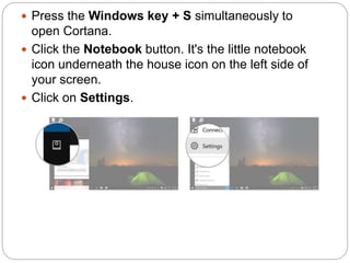 How to turn on hey cortana on windows 10 | PPT