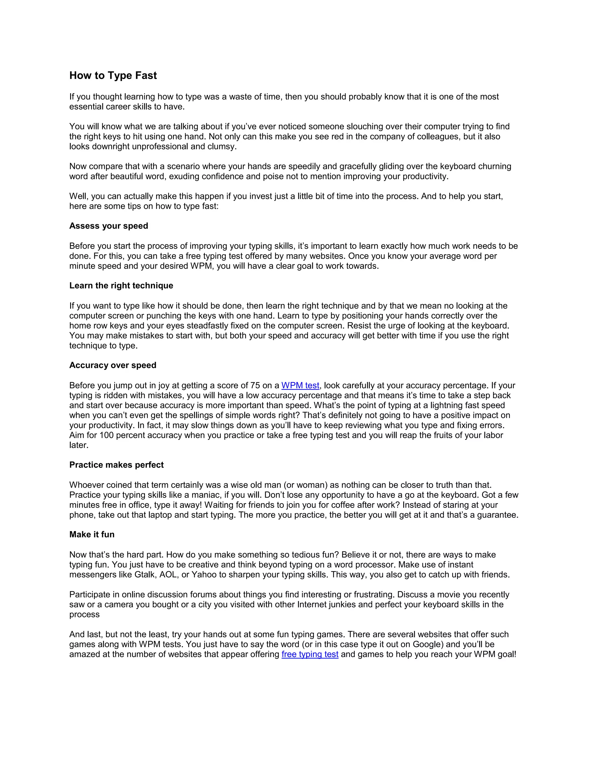 How to type_fast | PDF