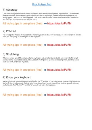 How to type fast | DOCX | Internet for Beginners | Internet