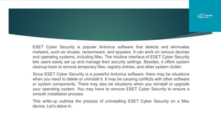 How to Uninstall ESET Cyber Security on Mac | PDF