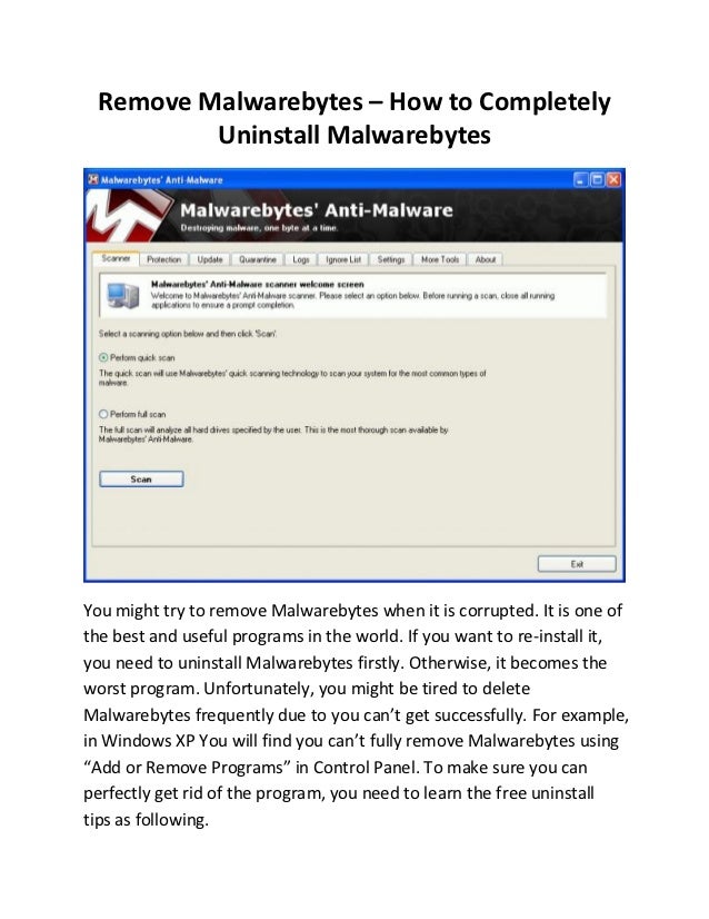 How To Uninstall Malwarebytes