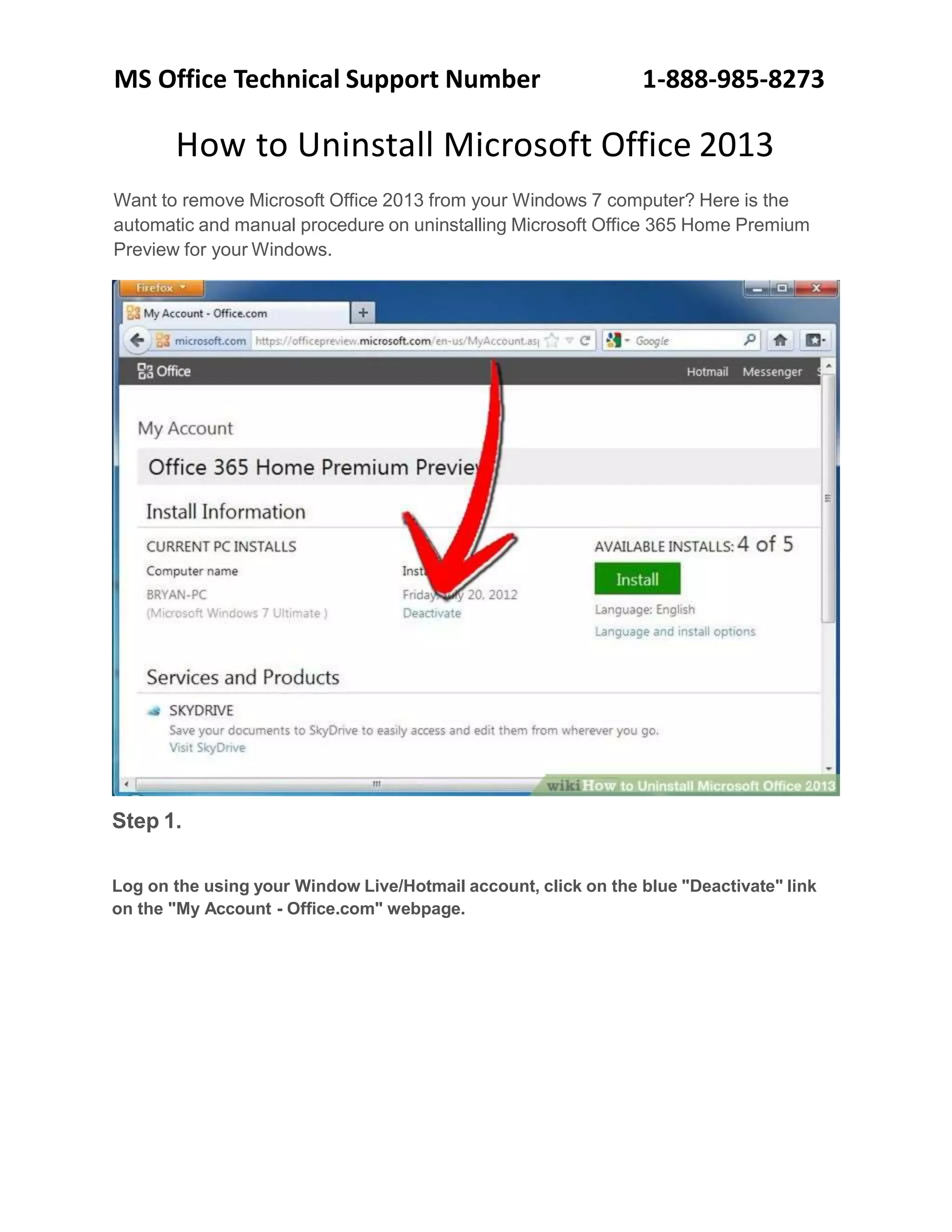 How to Uninstall Microsoft Office 2013 | PPTX | Shareware and Freeware ...