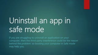 How to uninstall programs on windows? | PPTX