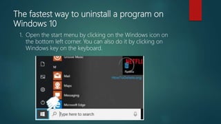 How to uninstall programs on windows? | PPTX
