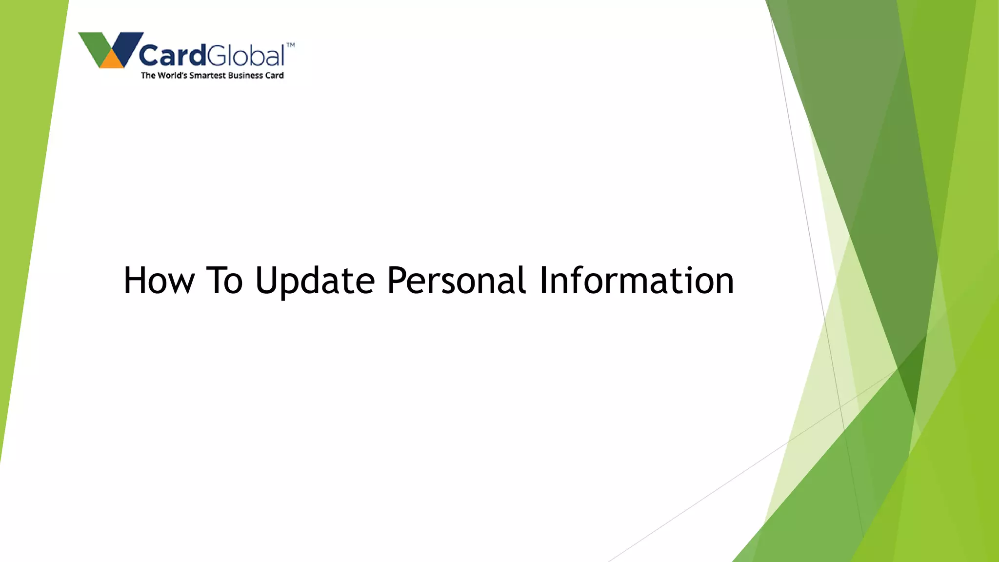 How to update personal information in the v card builder | PDF