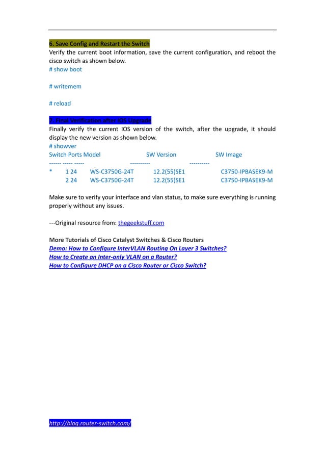 How to upgrade ios image on cisco catalyst switch or cisco router | PDF