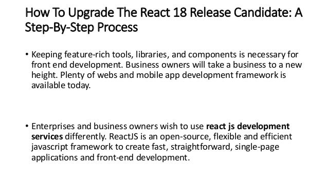 How To Upgrade The React 18 Release Candidate.pptx
